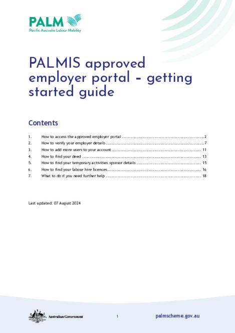 PALMIS AE Portal Getting Started Guide - Department of Employment and Workplace Relations ...